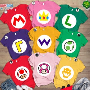 Super Mario Costume Matching Shirt, Super Mario Characters Matching ...