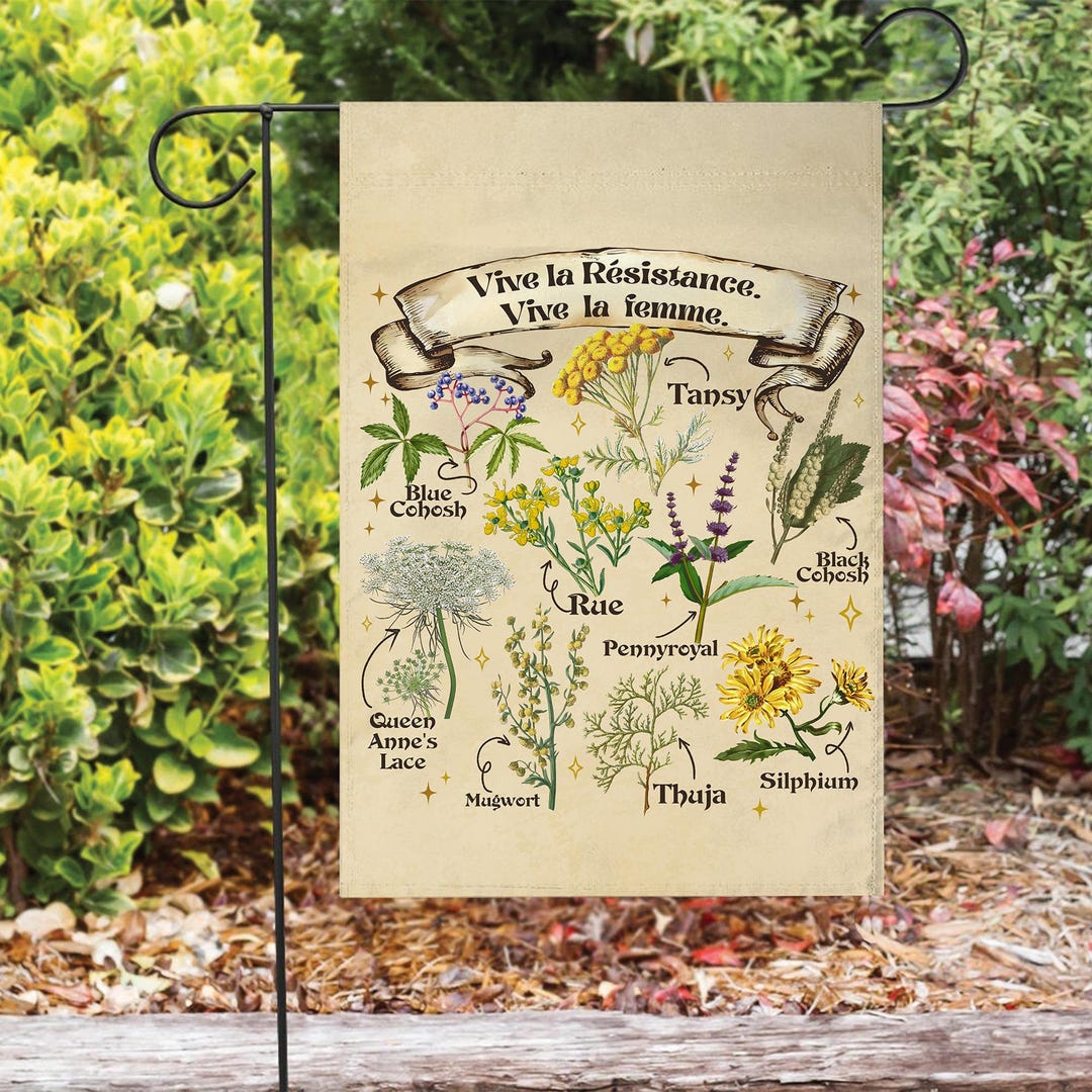 Vive La Resistance Garden Flag, Reproductive Herbs Feminist Yard Sign ...