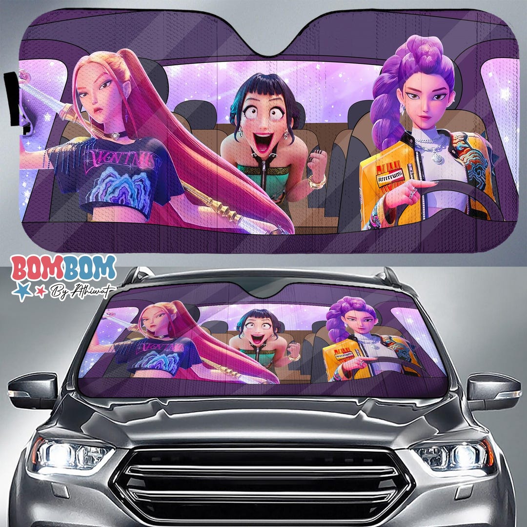 Huntrix Kpop Demon Hunters Car Sun Shade, Huntrix Girls Auto Sun Shade ...