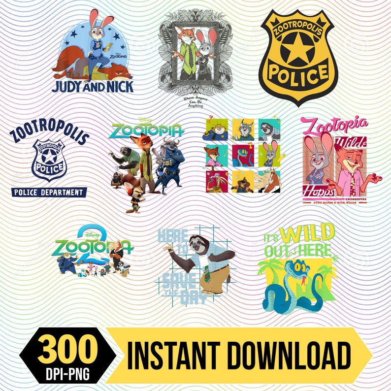 9+ Zootopia 2 PNG Clipart Bundle, Cute Zootopia 2 Characters Png ...