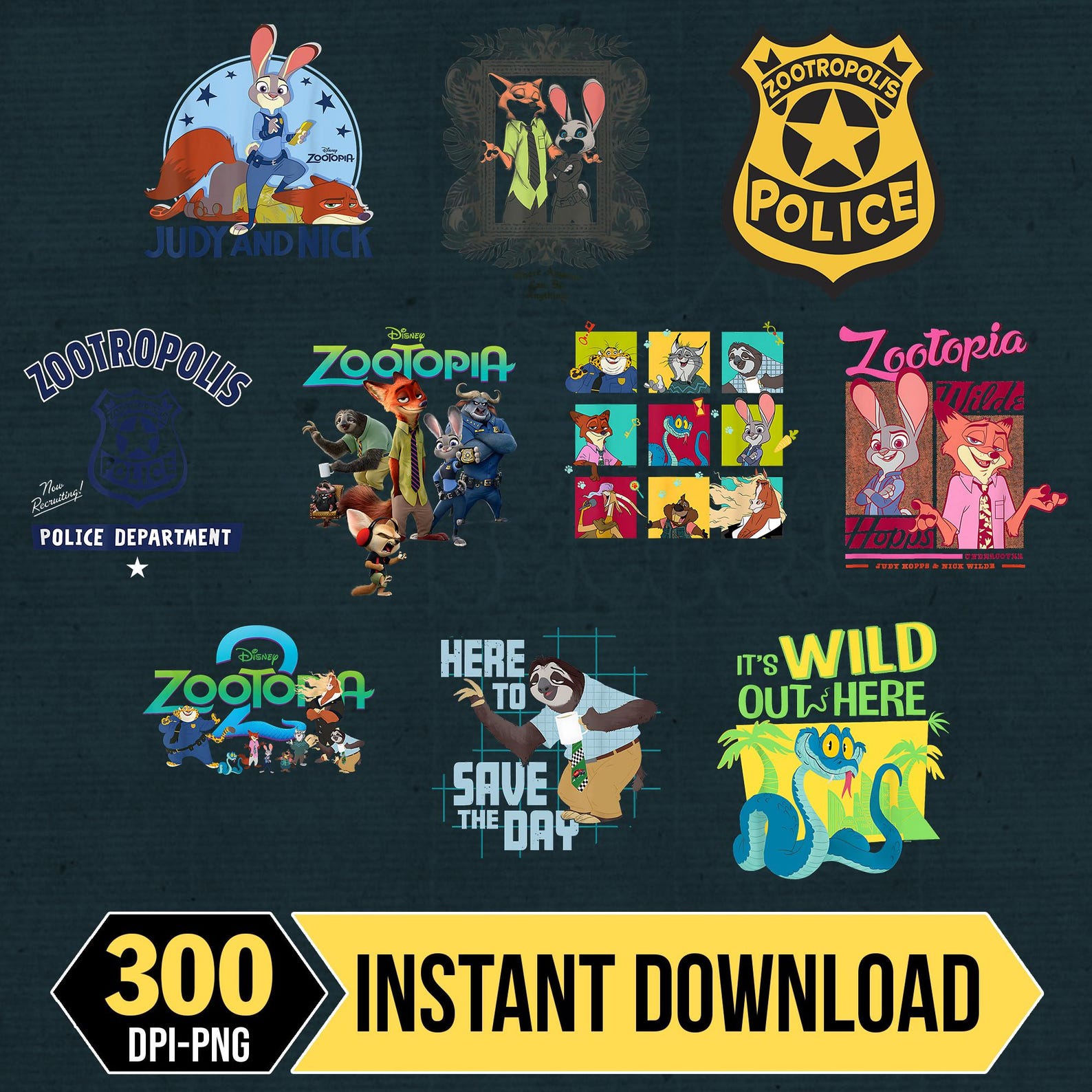 9+ Zootopia 2 PNG Clipart Bundle, Cute Zootopia 2 Characters Png ...