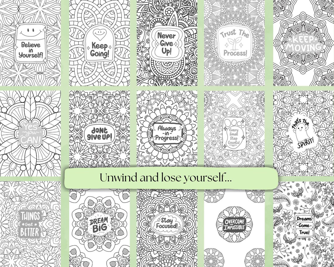 30 Motivational Mental Health Coloring Pages, Inspirational Coloring ...