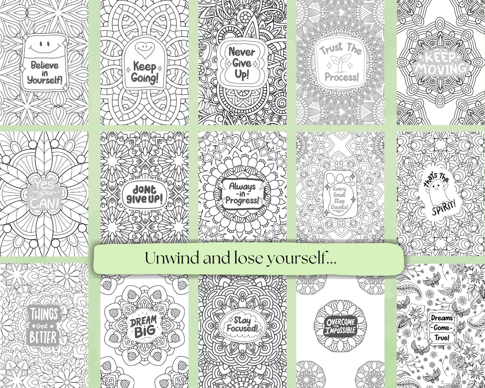 30 Motivational Mental Health Coloring Pages, Inspirational Coloring ...