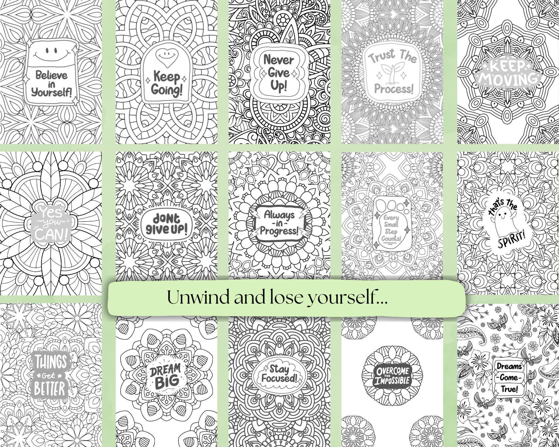 30 Motivational Mental Health Coloring Pages, Inspirational Coloring ...