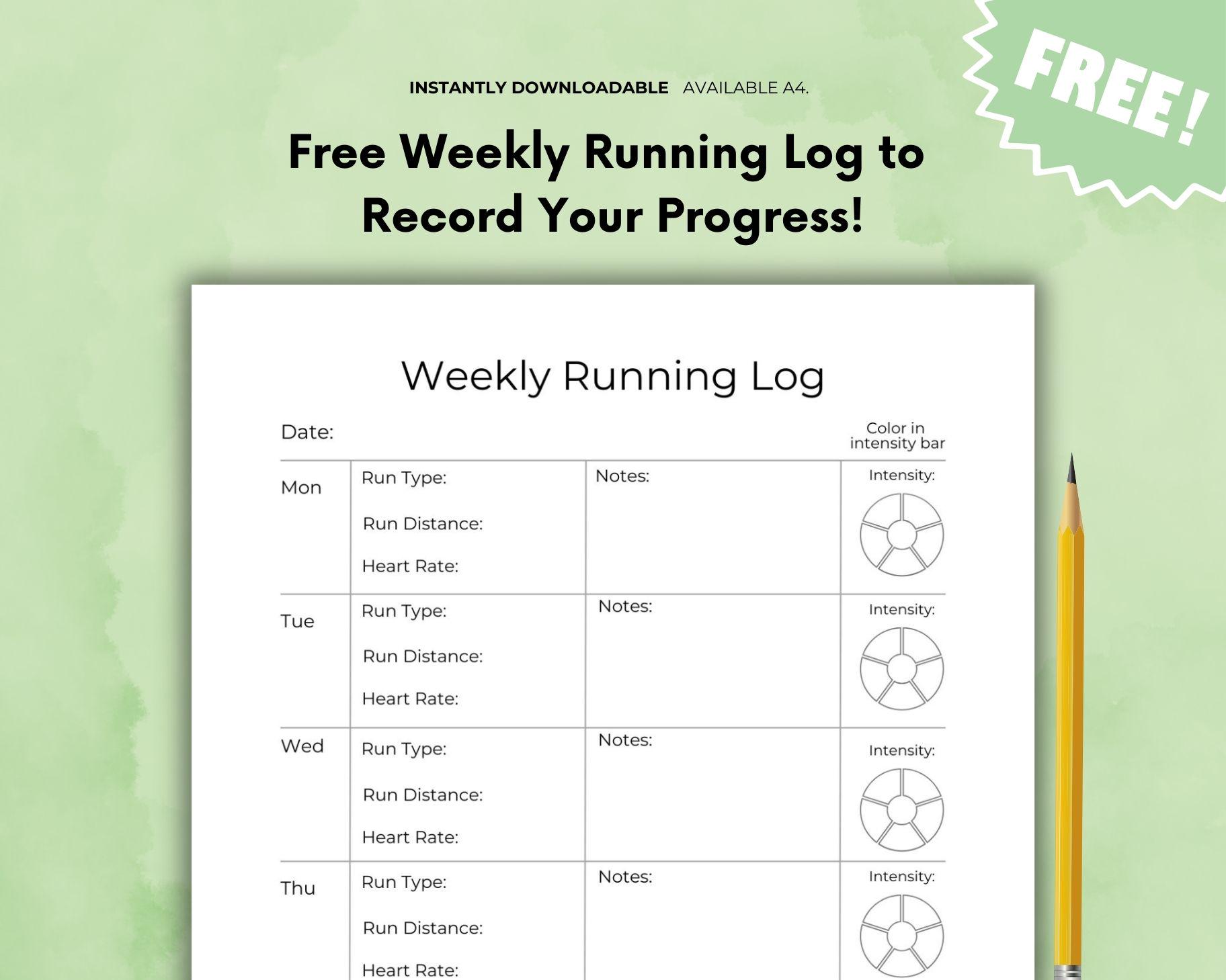Printable 16 Week Marathon Training Plan, Running Guide, Cardio Tracker ...