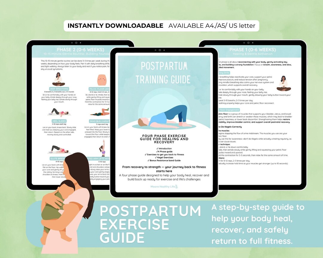 Postpartum Workout Plan | Digital Fitness Guide for New Moms | Core ...