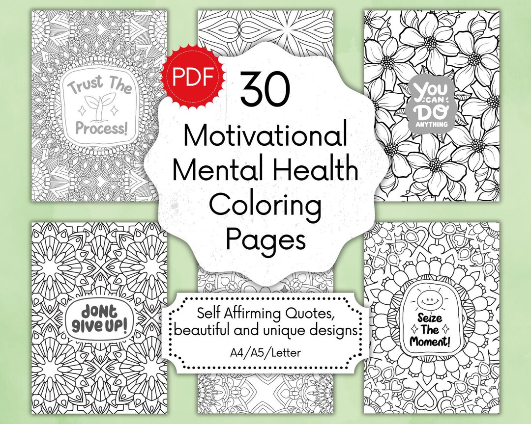 30 Motivational Mental Health Coloring Pages, Inspirational Coloring ...