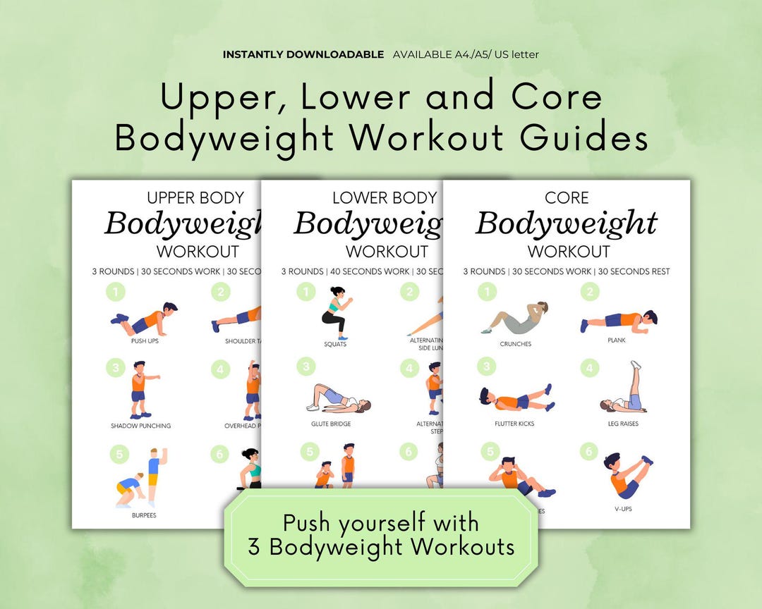 Complete Full Body Bodyweight Workout Guide, Bodyweight Exercises for ...