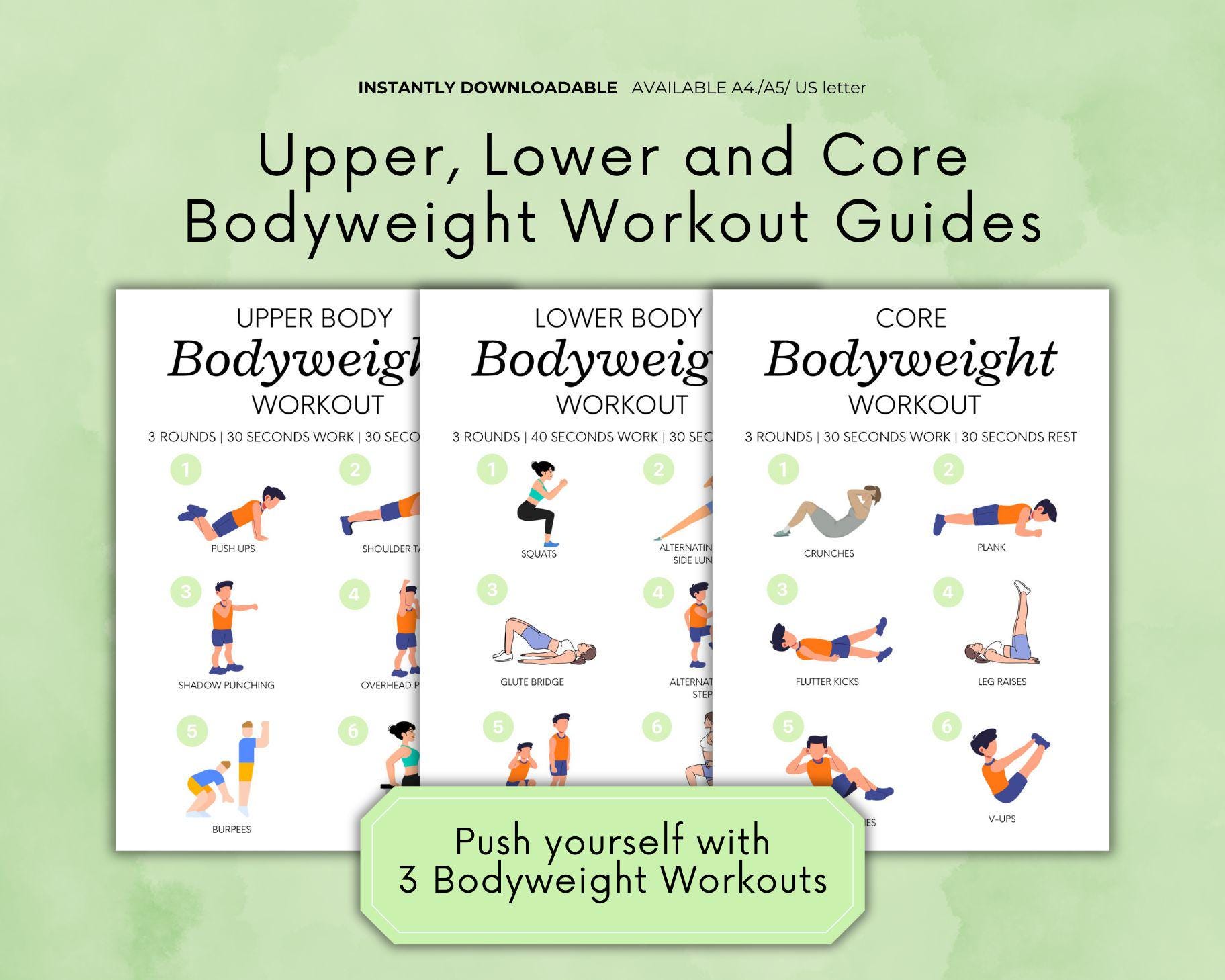 Complete Full Body Bodyweight Workout Guide, Bodyweight Exercises for ...