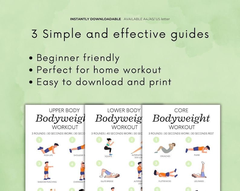 Complete Full Body Bodyweight Workout Guide, Bodyweight Exercises for ...