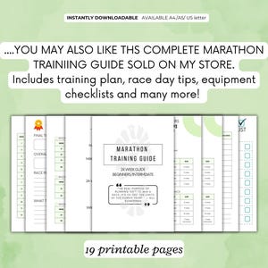 Printable 16 Week Marathon Training Plan, Running Guide, Cardio Tracker ...