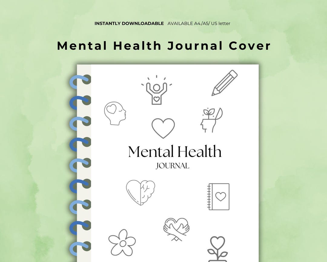 Mental Health Journal Cover Printable, Mental Health Title Page, Daily ...
