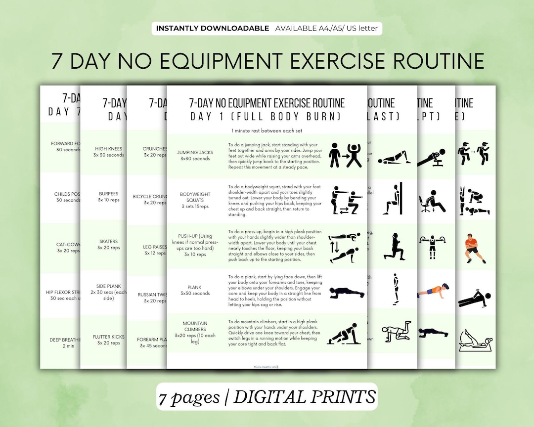 7-day Bodyweight Workout Guide, Beginner-friendly Home Workout Plan for ...