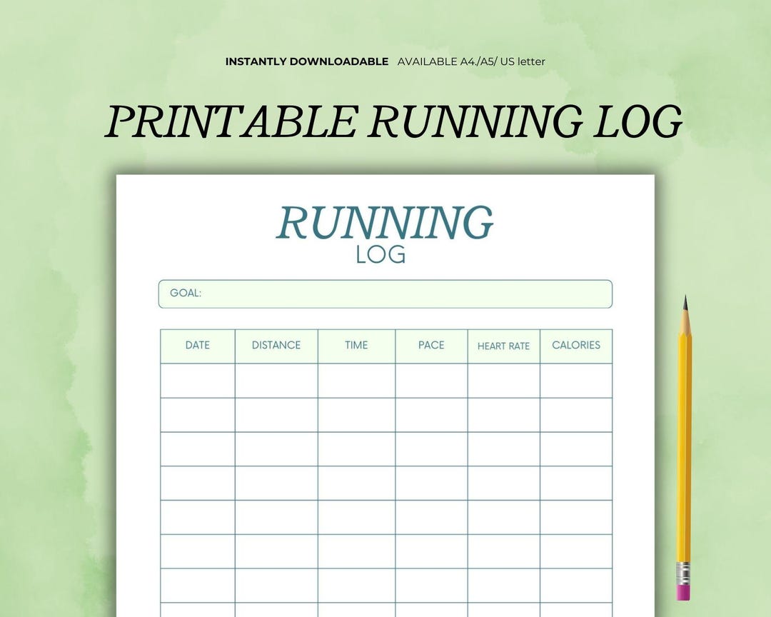 Running Log Printable, Running Journal, Running Planner, Running ...