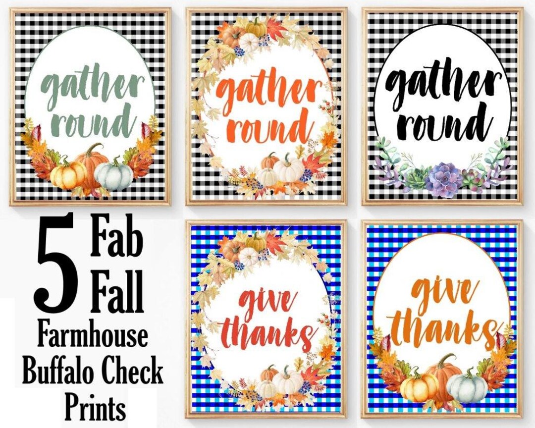 5 Fall Farmhouse Buffalo Check Prints - Etsy