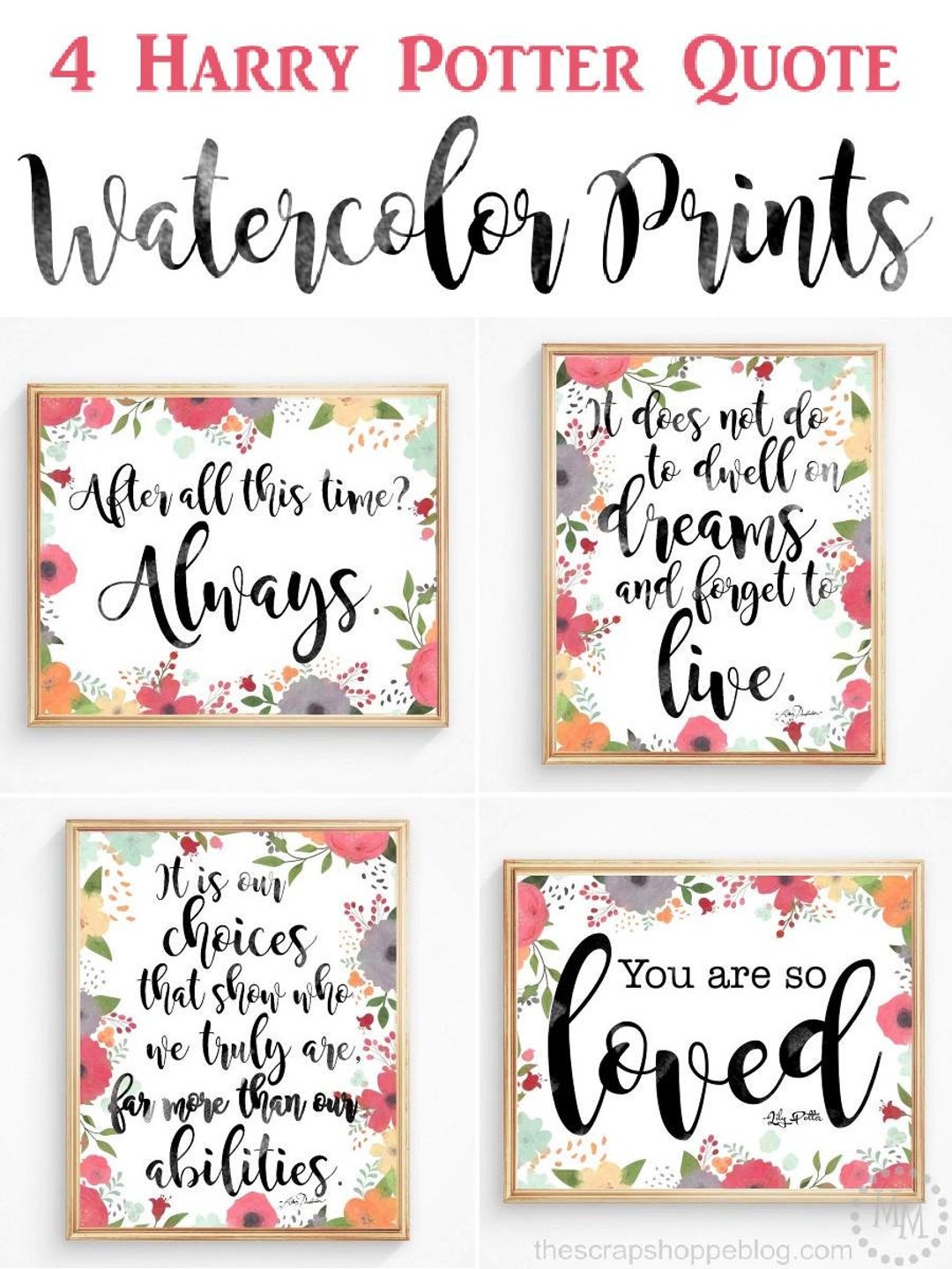 Harry Potter Quote Watercolor Prints - Etsy