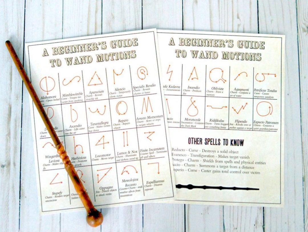 Wand Motions Printable - Etsy