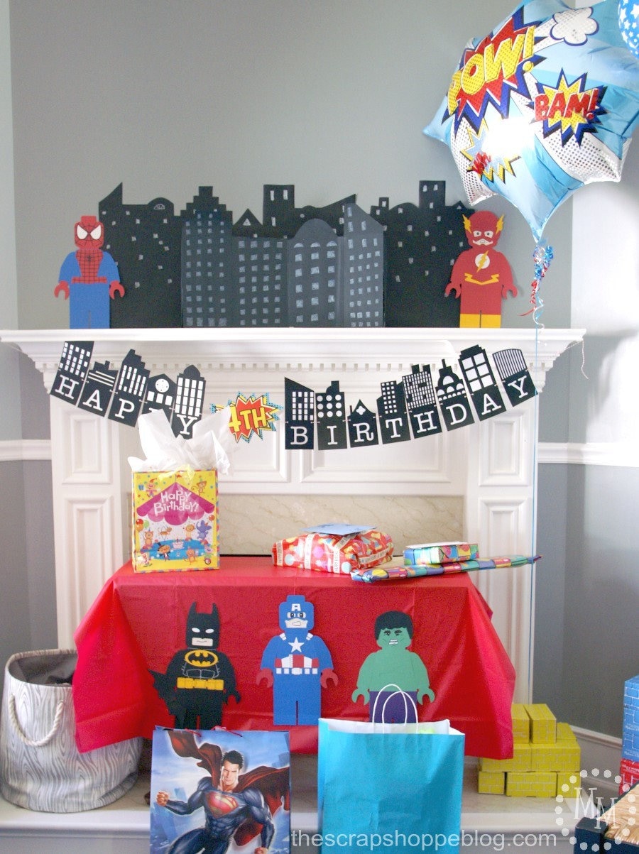 Superhero Cityscape PRINTABLE Banner With Number Burst - Etsy