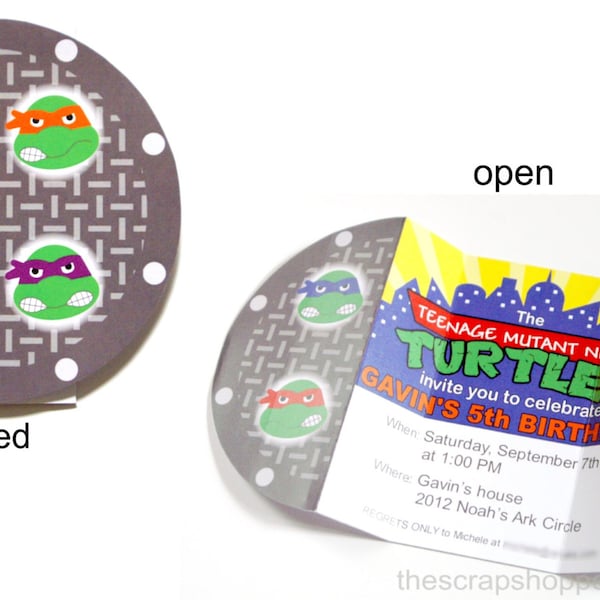Ninja Turtle Invite - Etsy