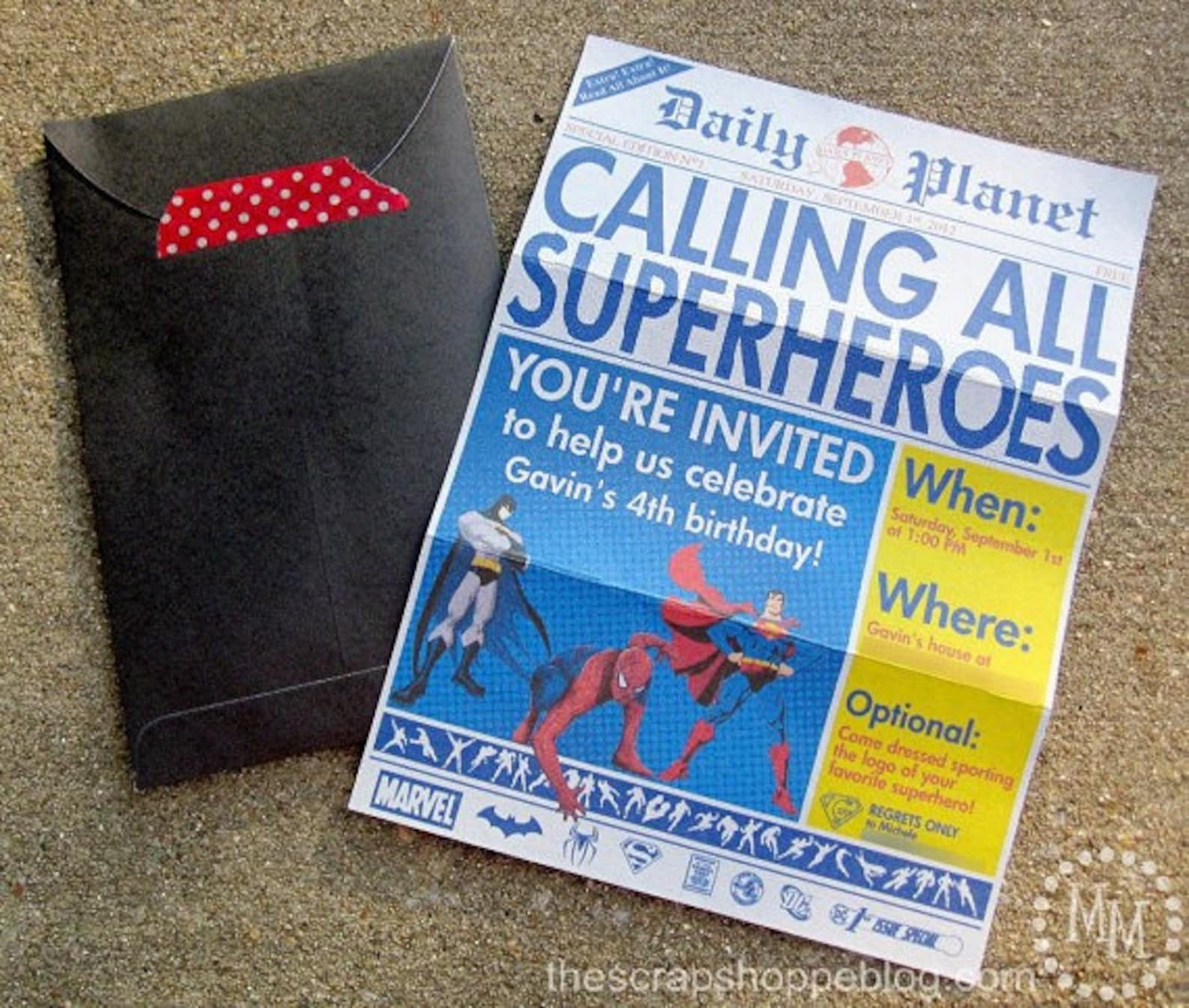 Superhero Newspaper Custom PRINTABLE Birthday Invitation - Etsy