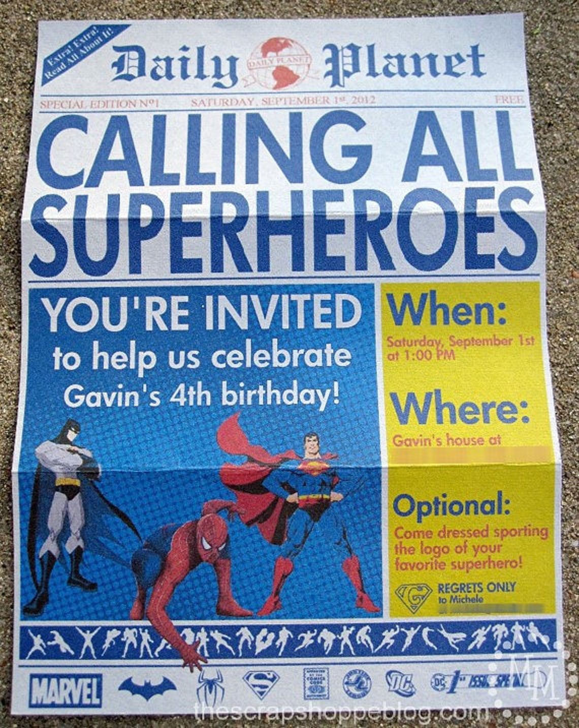 Superhero Newspaper Custom PRINTABLE Birthday Invitation - Etsy