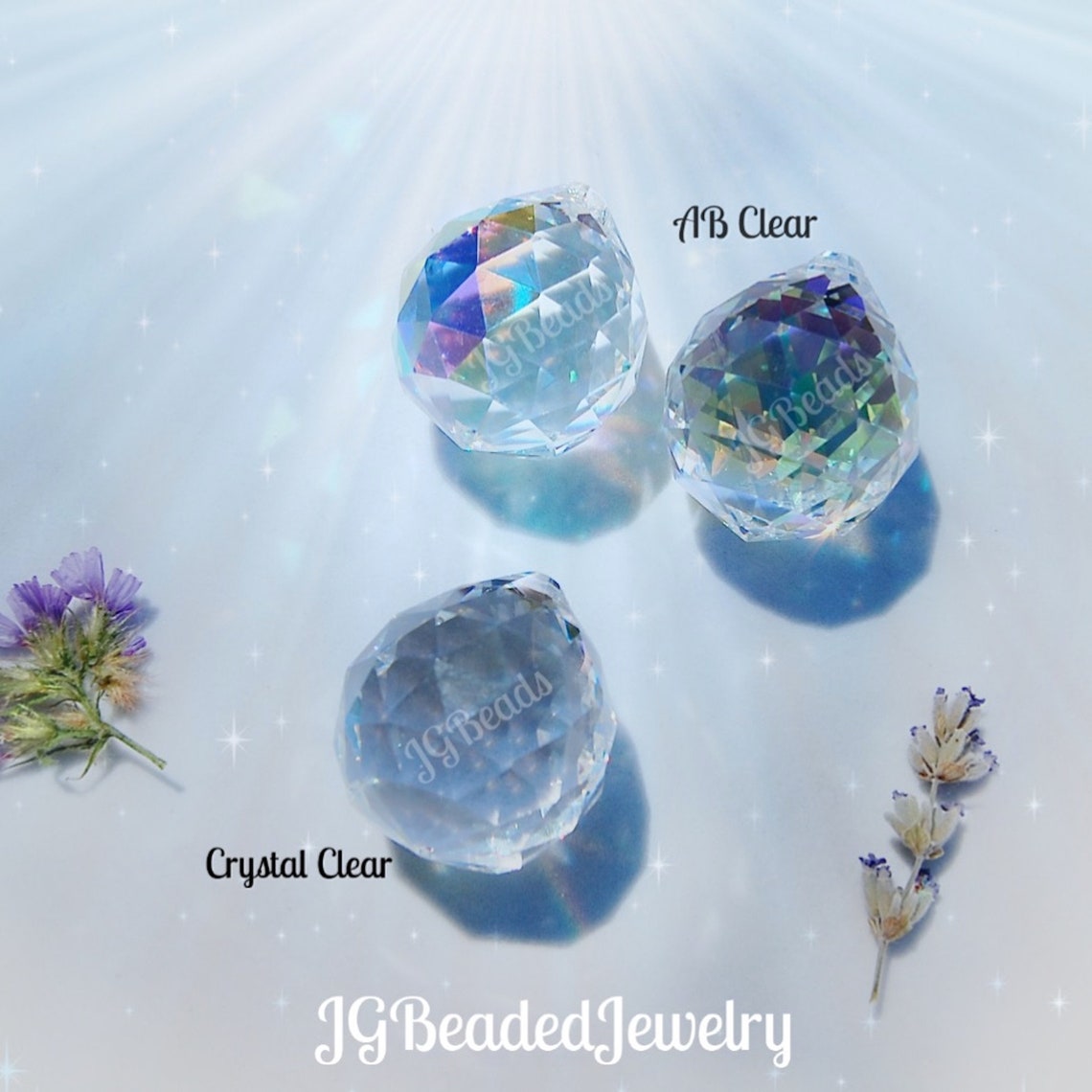 Hanging Rainbow Prism Crystal Ball Suncatcher Rearview Mirror | Etsy