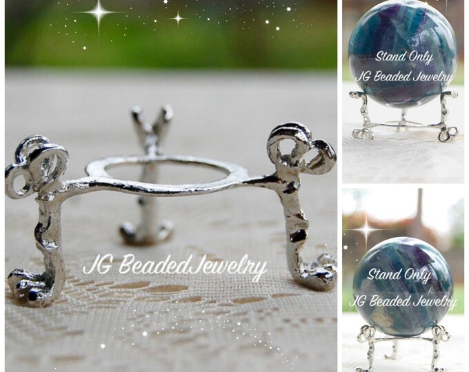 Crystal Ball Display Stand, Silver Three Legged Claw Foot Sphere Holder ...