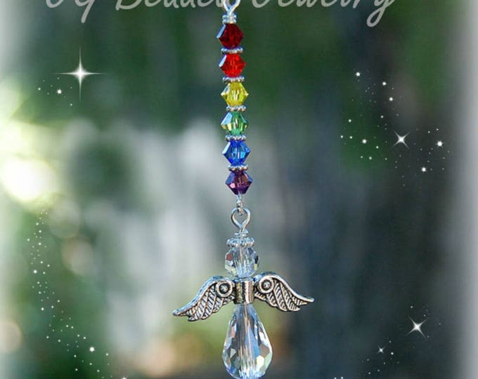 Rearview Rainbow Angel Ornament Car Mirror Guardian Angel - Etsy