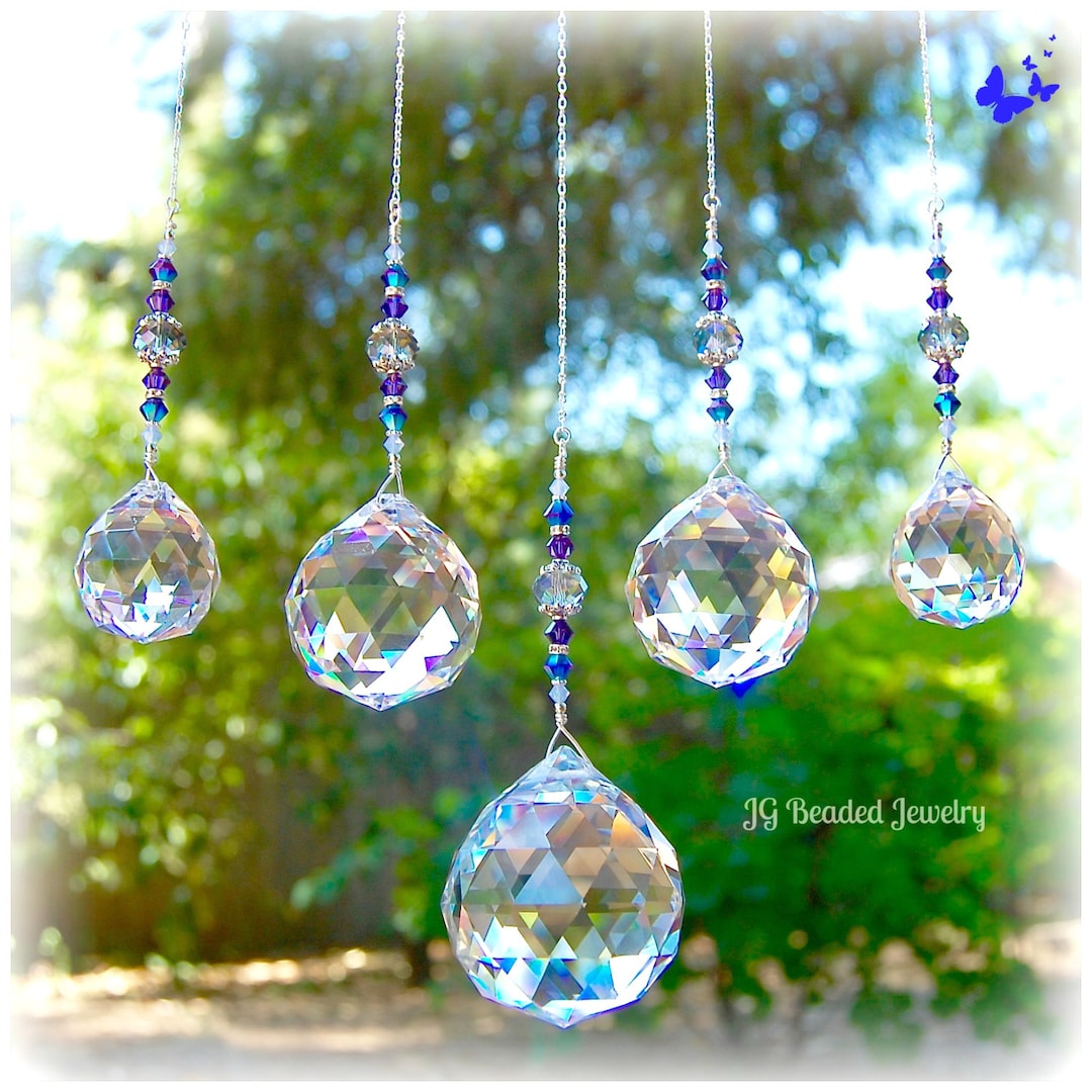 Hanging Prism Crystal Suncatcher, Home Decor, Rearview Mirror Car Charm ...