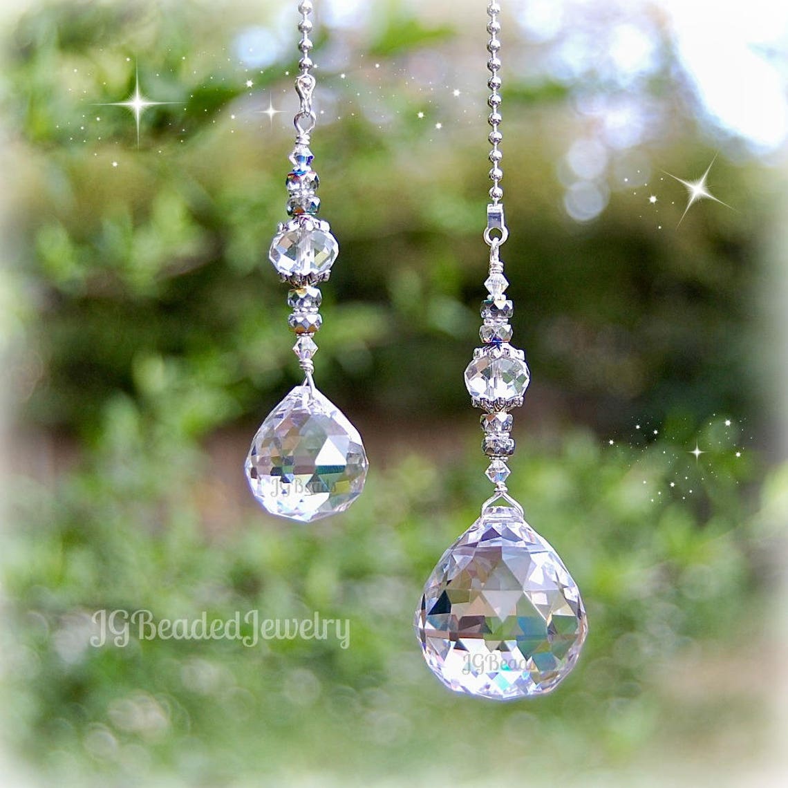 Prism Crystal Ceiling Light Fan Pull Set - Etsy