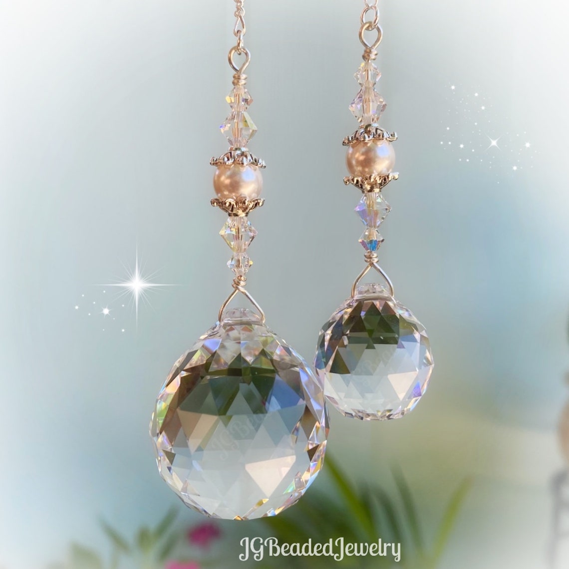 Crystal Prism Light Fan Pull Set With White Pearls - Etsy