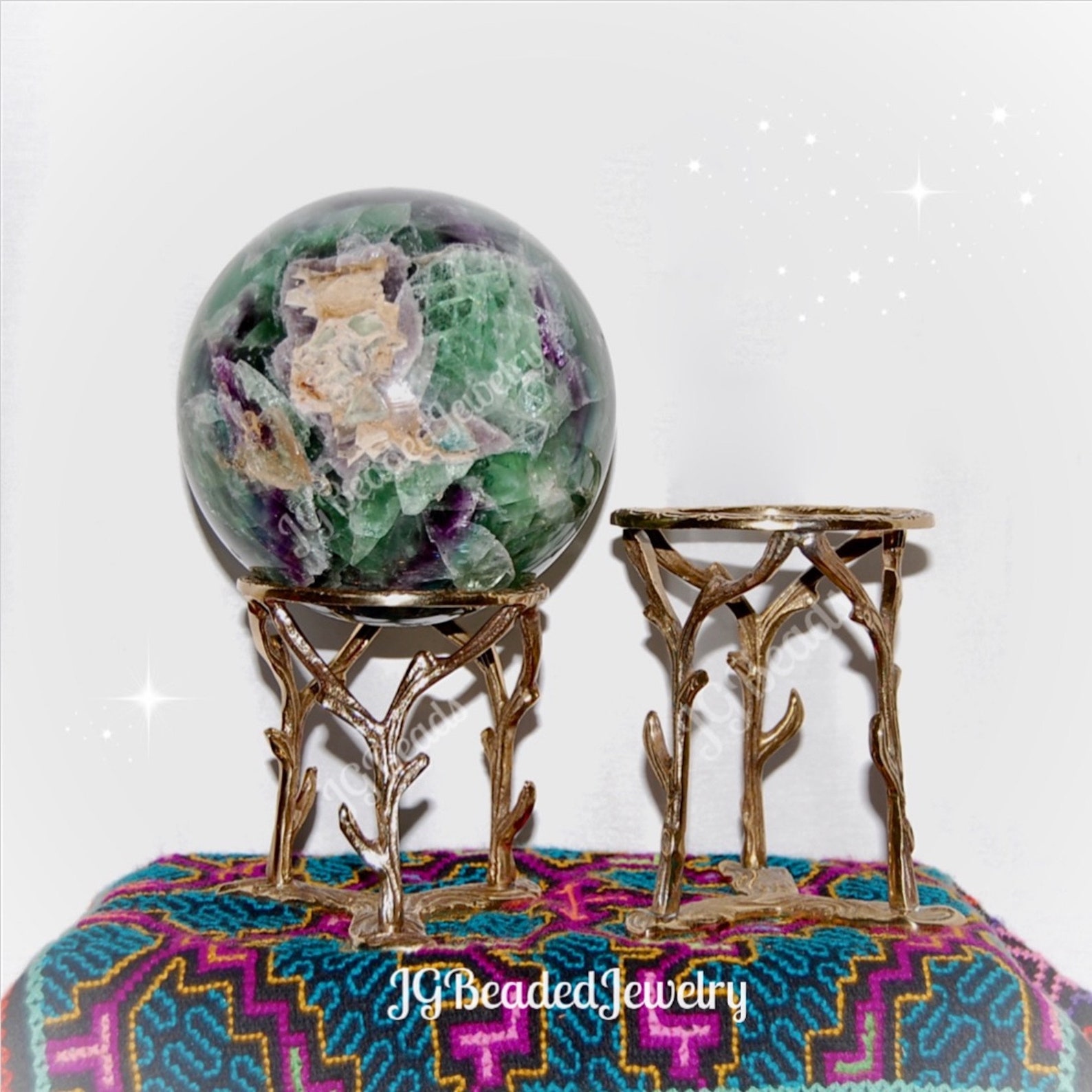 Large Crystal Ball Display Stand Brass Sphere Holder 2 - Etsy