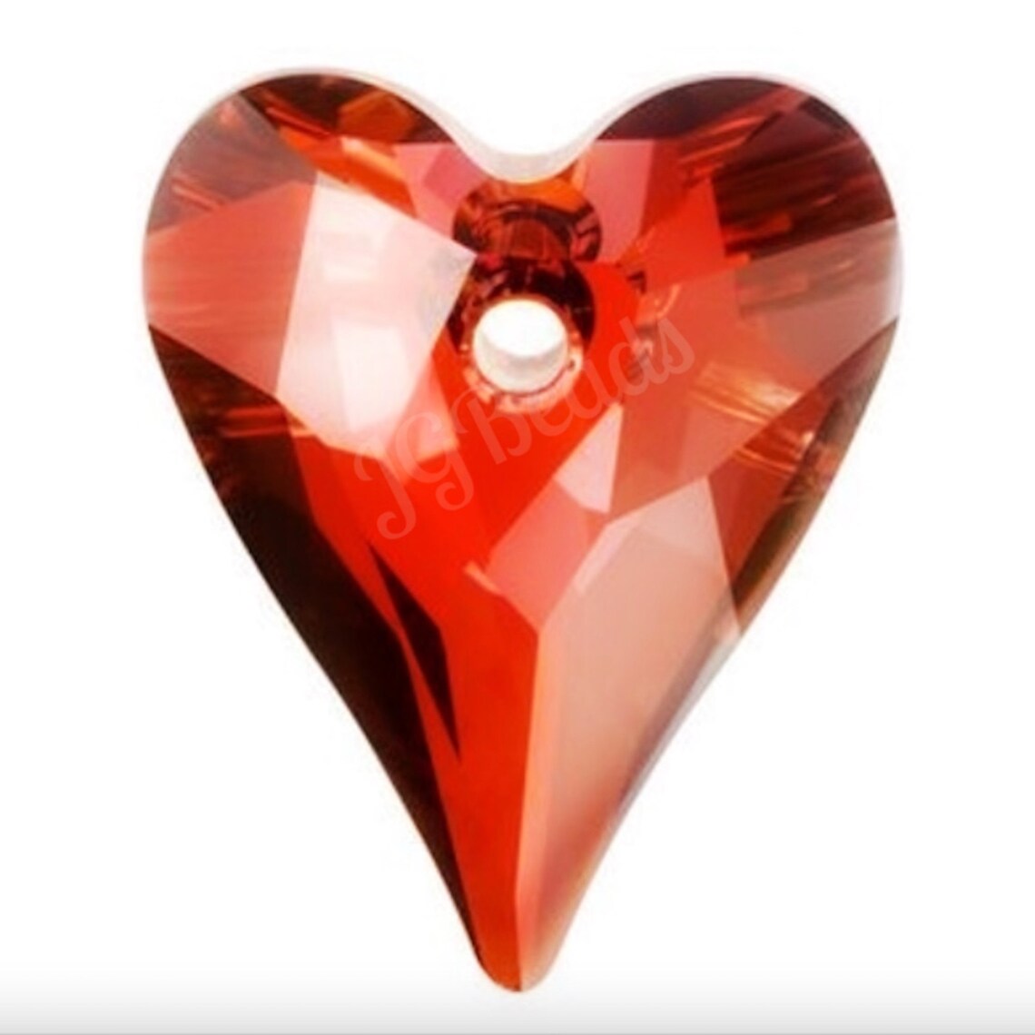 Red Magma Heart Topaz Swarovski Crystal Suncatcher, Rearview Mirror Car ...