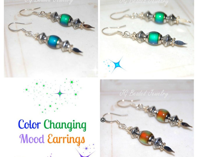 Color Changing Mood Earrings, Mood Jewelry, Unique Design - Etsy