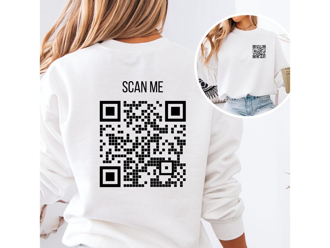 Customized Qr Code, Custom Qr Code Sweatshirt, Qr Code Sweatshirt, Qr ...
