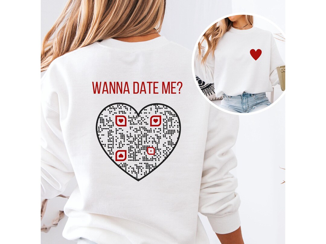 Customized Qr Code, Custom Qr Code Sweatshirt, Qr Code Sweatshirt, Qr ...