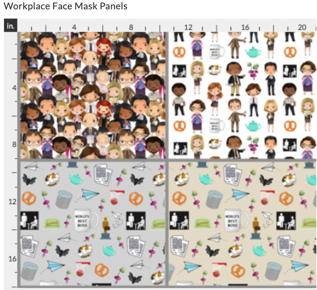 The Office Mask Panels DIY Fabric Face Mask Cotton - Etsy