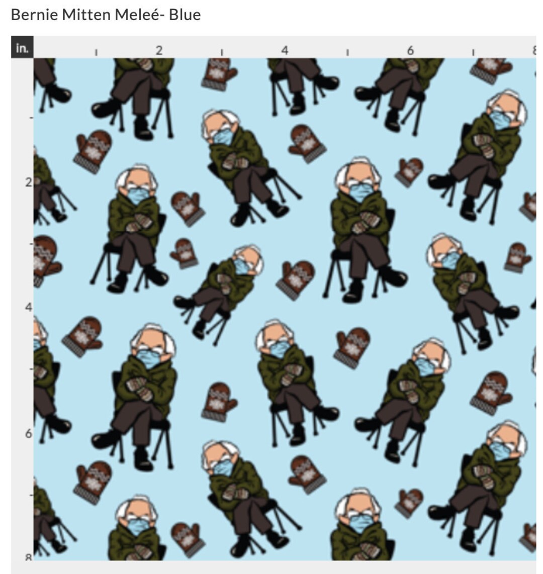 Bernie Fabric- Mitten Meleé- Blue- Mittens, Chair, Parka, Mask - Etsy