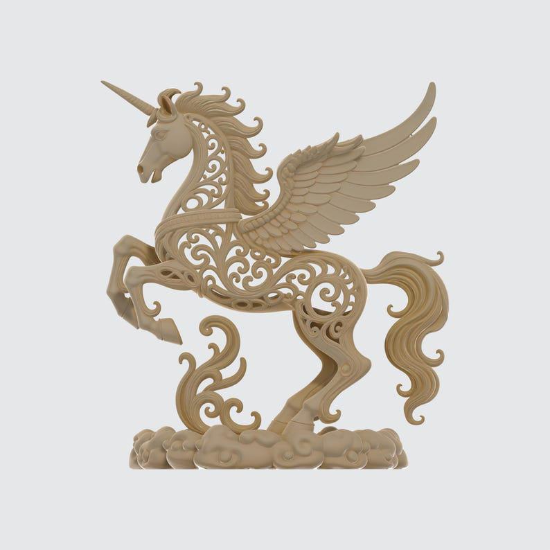 Baroque Pegasus Figure | Detailed Mythical STL File (3D Printer Digital ...