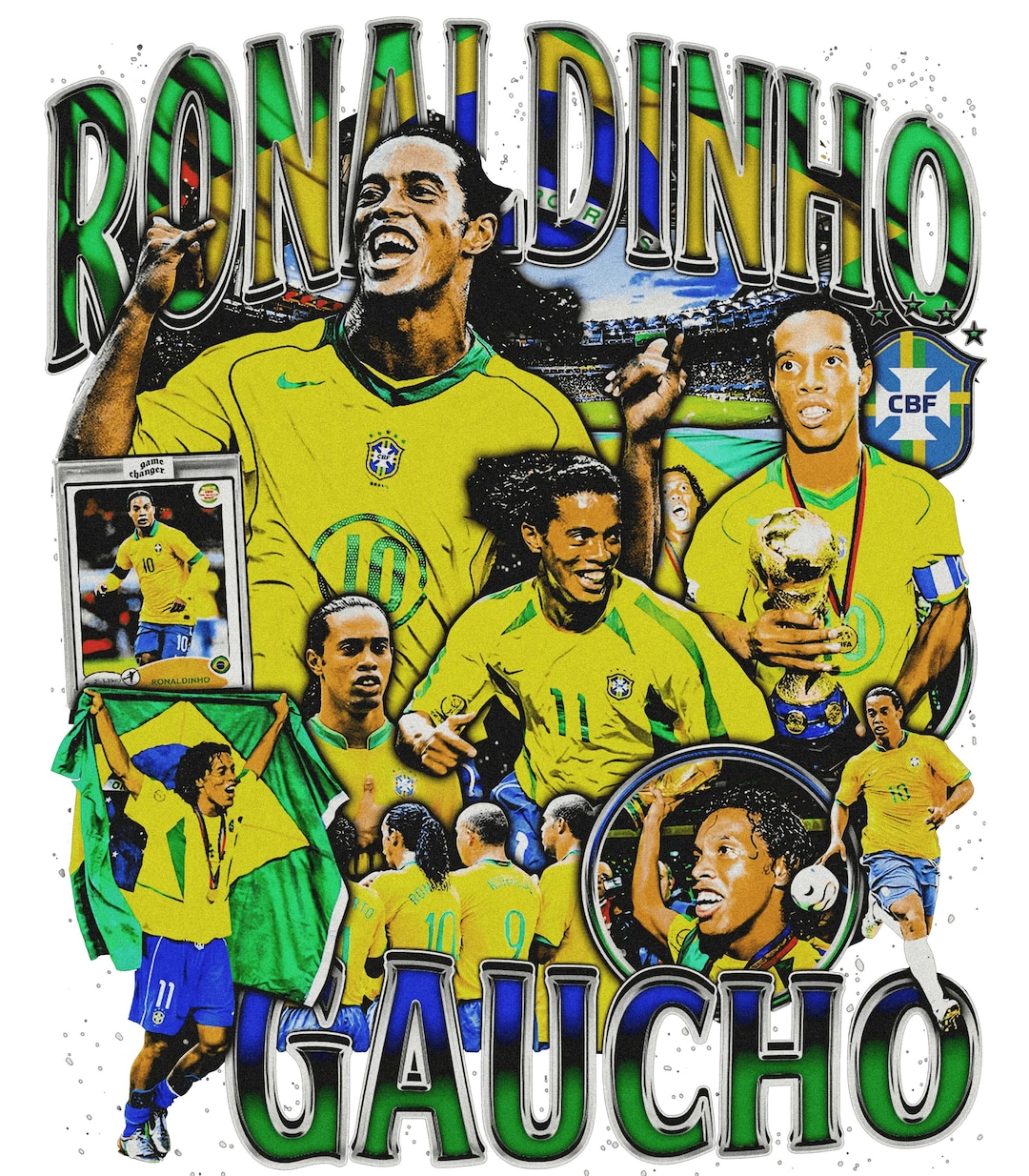 Ronaldinho Design PNG Poster PNG Printable T-shirt Design Instant ...