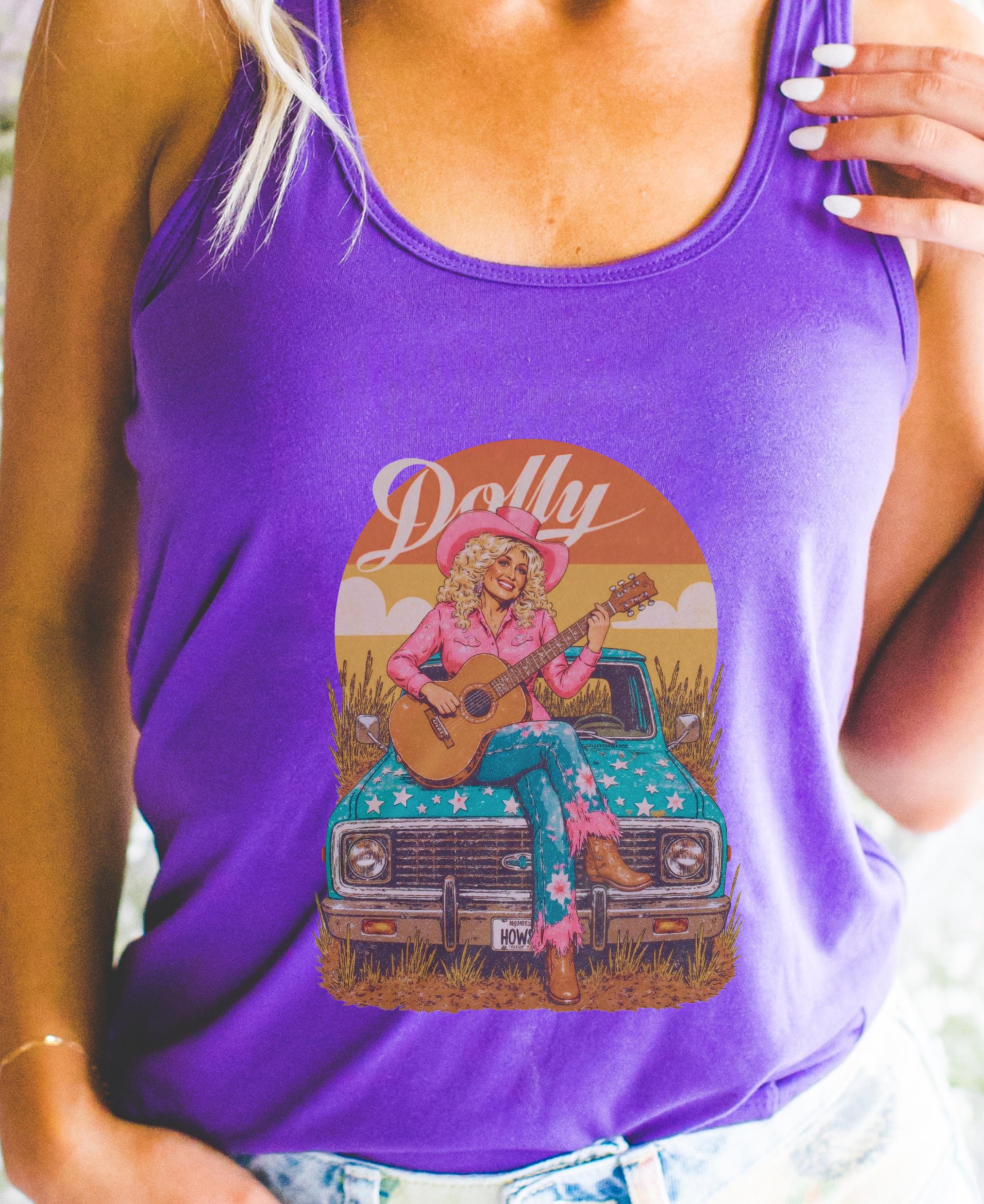 Vintage Country Tank, Retro Music Tee, Cowgirl Chic Clothing, Dolly ...