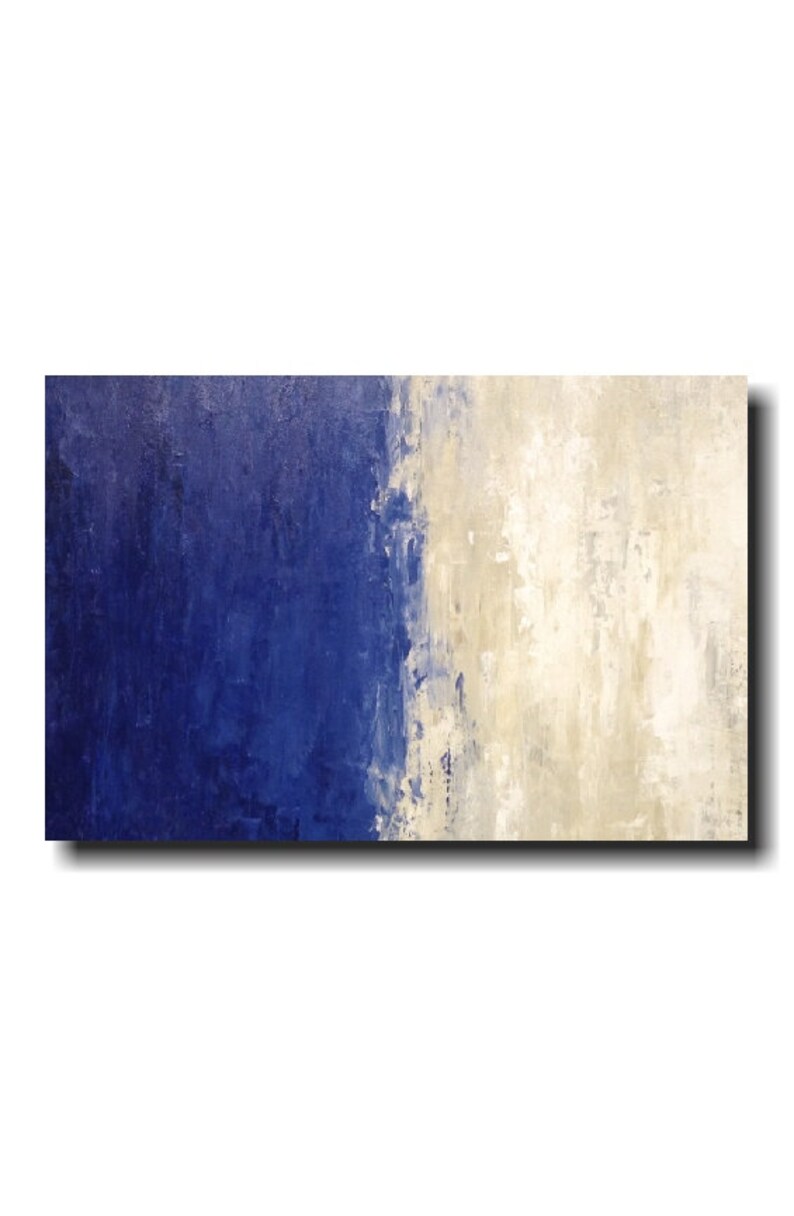 Original Art, Large Abstract, Blue Painting, Industrial Decor, Beach ...