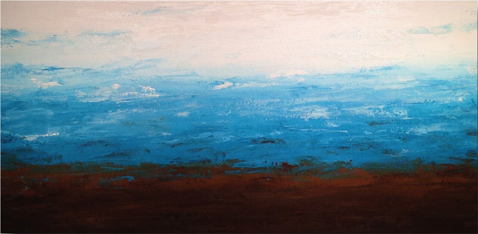 Original Art Large Abstract Blue Painting rustic - Etsy