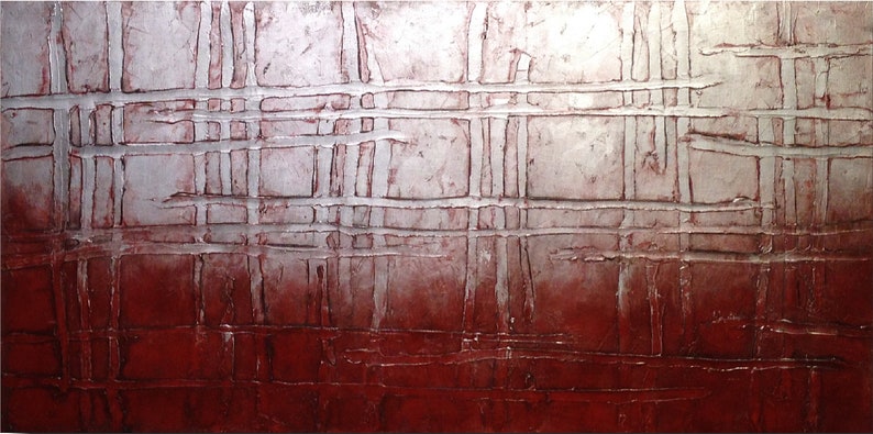 Original abstract painting Large dark red wall art Rustic | Etsy