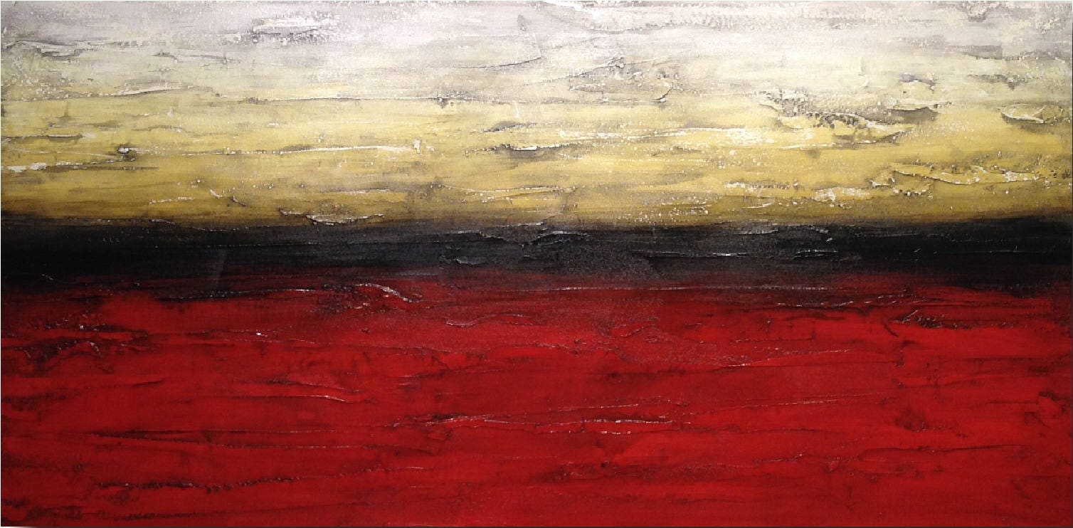 Original art Large abstract red painting Industrial decor | Etsy