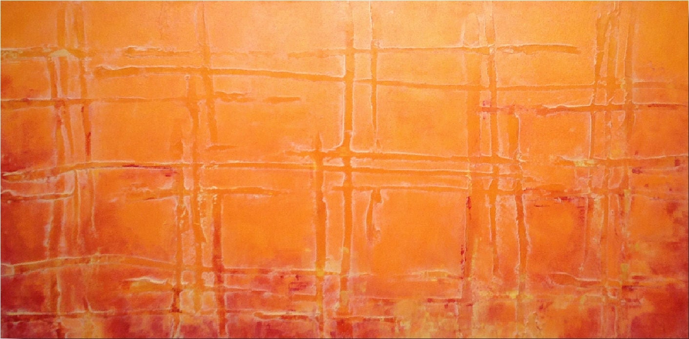 Original Art, Large Abstract Orange Painting by Jmjartstudio ...