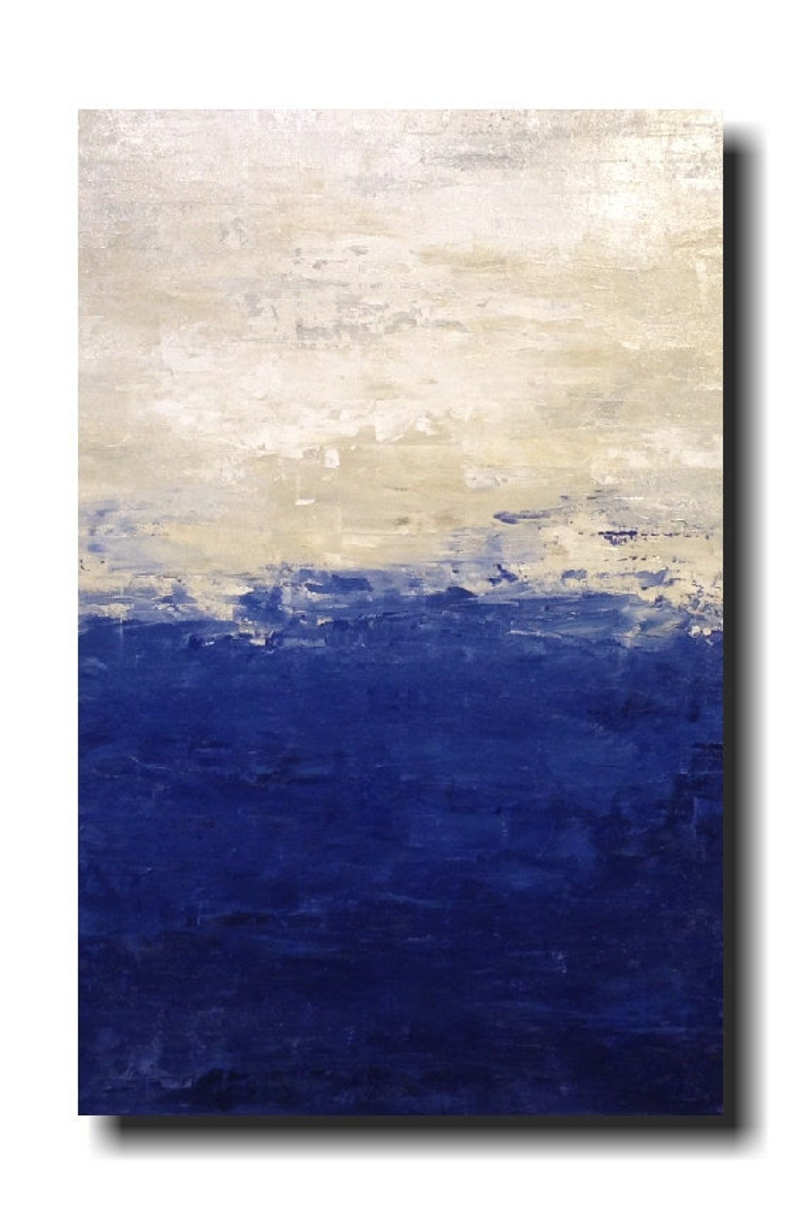 Original Art, Large Abstract, Blue Painting, Industrial Decor, Beach ...