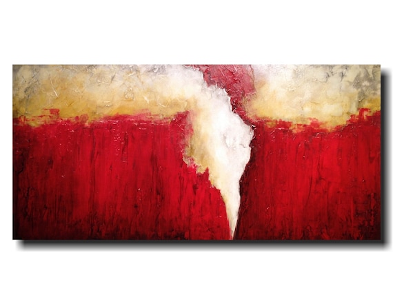 Large Abstract Red Painting Original Art by Jmjartstudio | Etsy