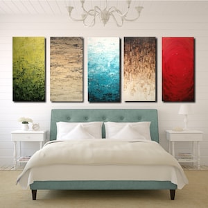 Large Abstract Painting Original 5 Piece Painting by Jmjarstudio ...