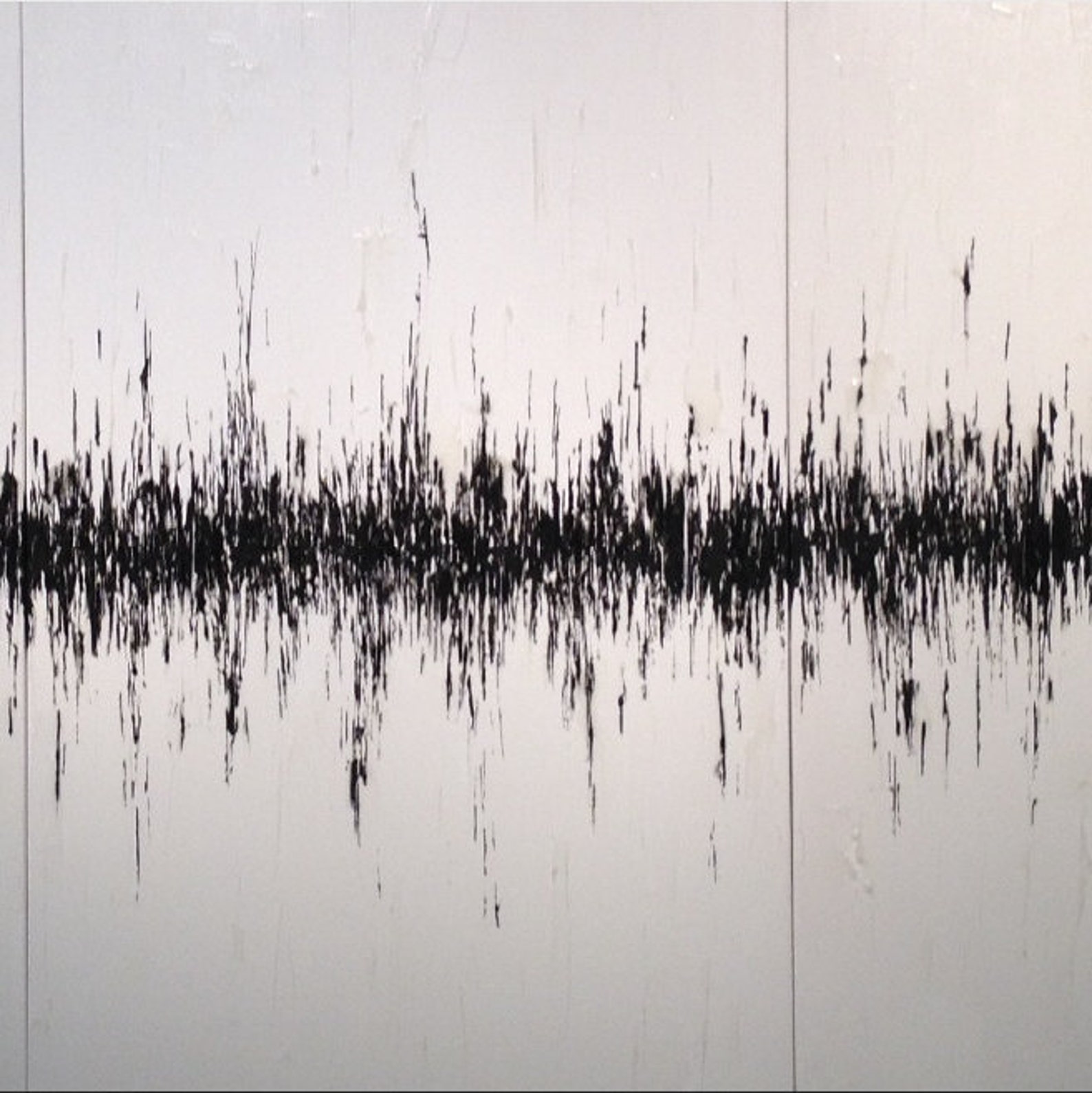 Original Art Abstract Black and White Heart Beat Painting | Etsy